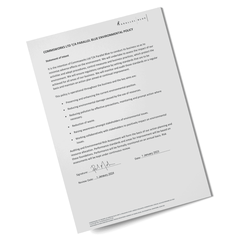 Sustainability - Parallel Blue | Corporate Event Management